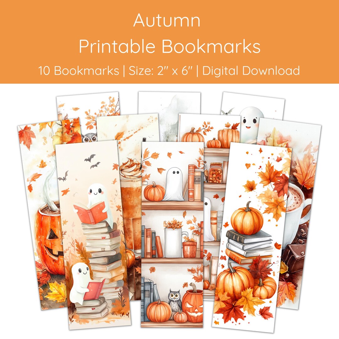 Printable Autumn Bookmarks | Fall Bookmarks | Cute Bookmarks | Cozy ...