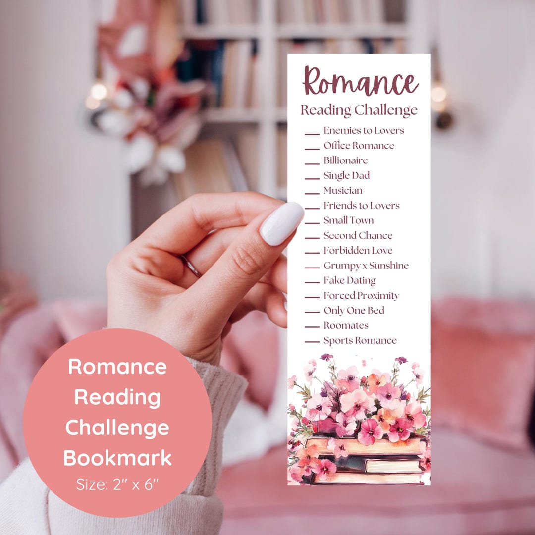 Romance Reading Challenge | TBR Challenge | Printable Bookmark | Unique ...