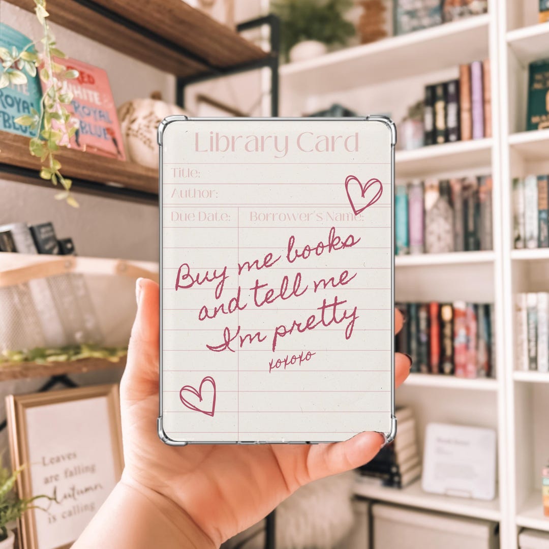 Printable Kindle Insert for Clear Case | Library Card Kindle Insert ...