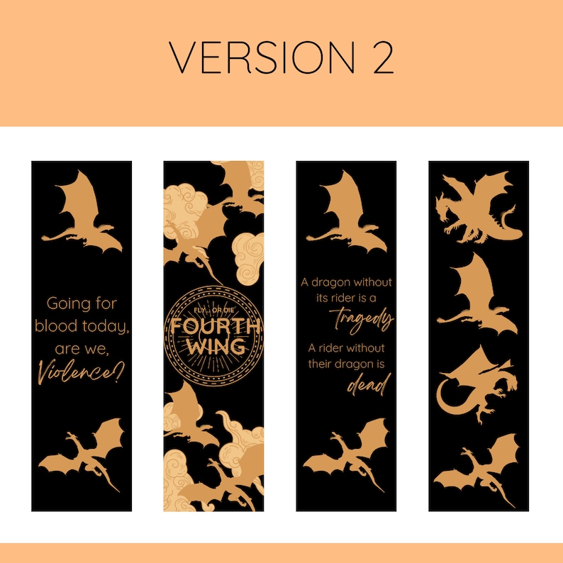 Printable Fourth Wing Bookmarks Fourth Wing Series Inspired Bookmarks ...