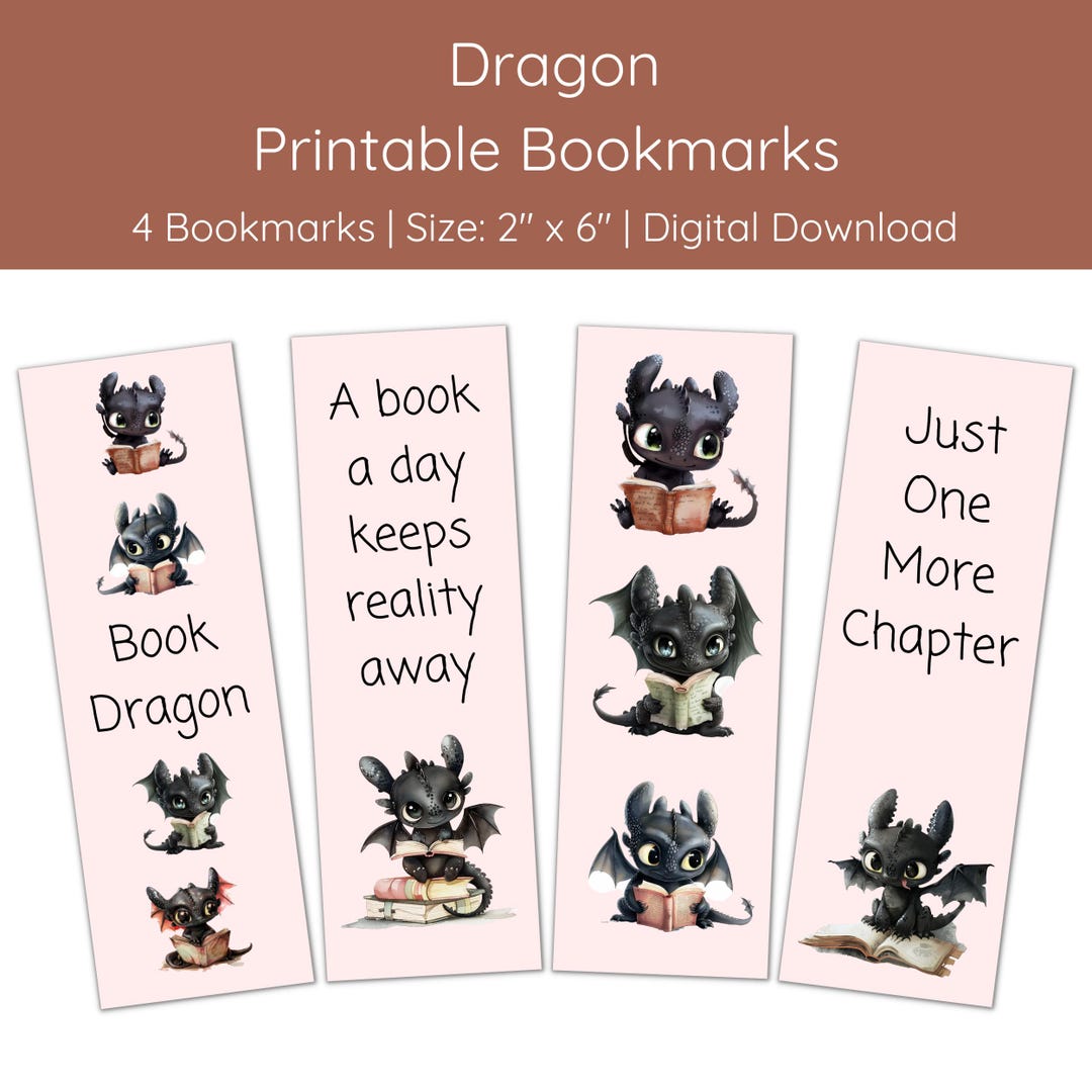 Dragon Bookmark | Printable Bookmark | Reading Quotes | Reading Dragon ...