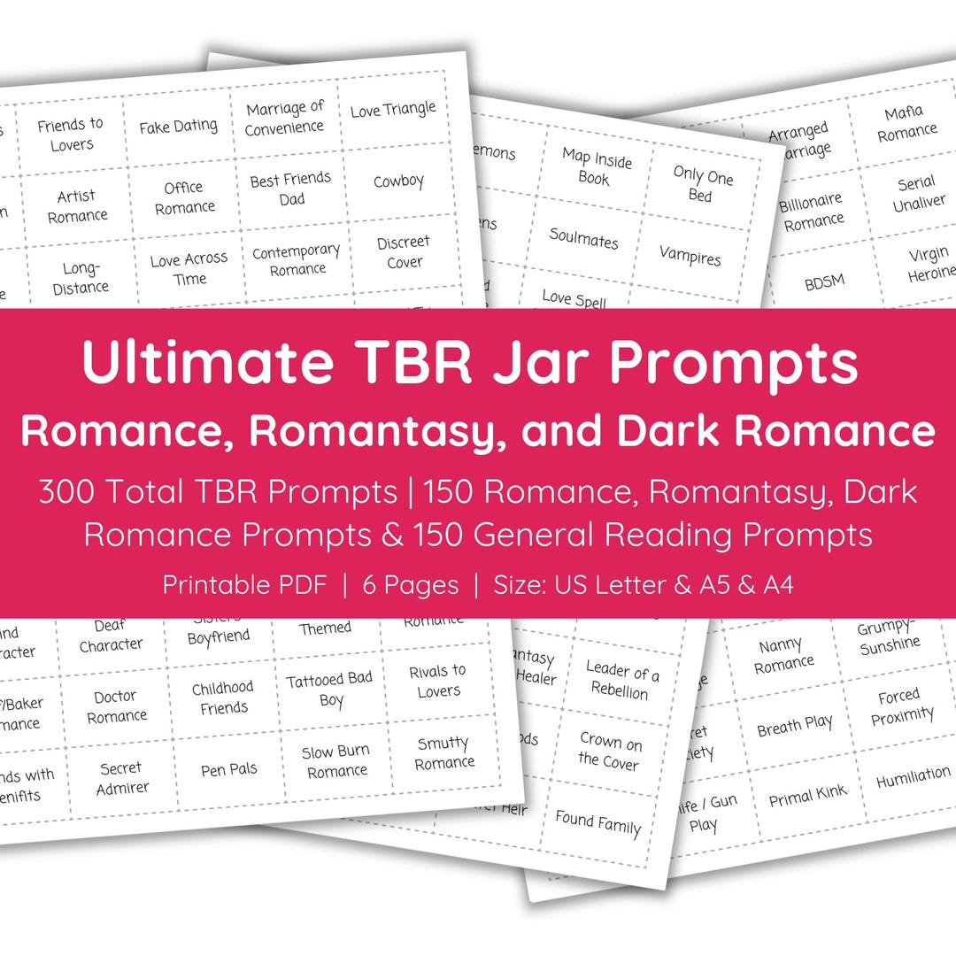 TBR Jar Prompts | TBR Cards | Printable TBR | Reading Challenge ...