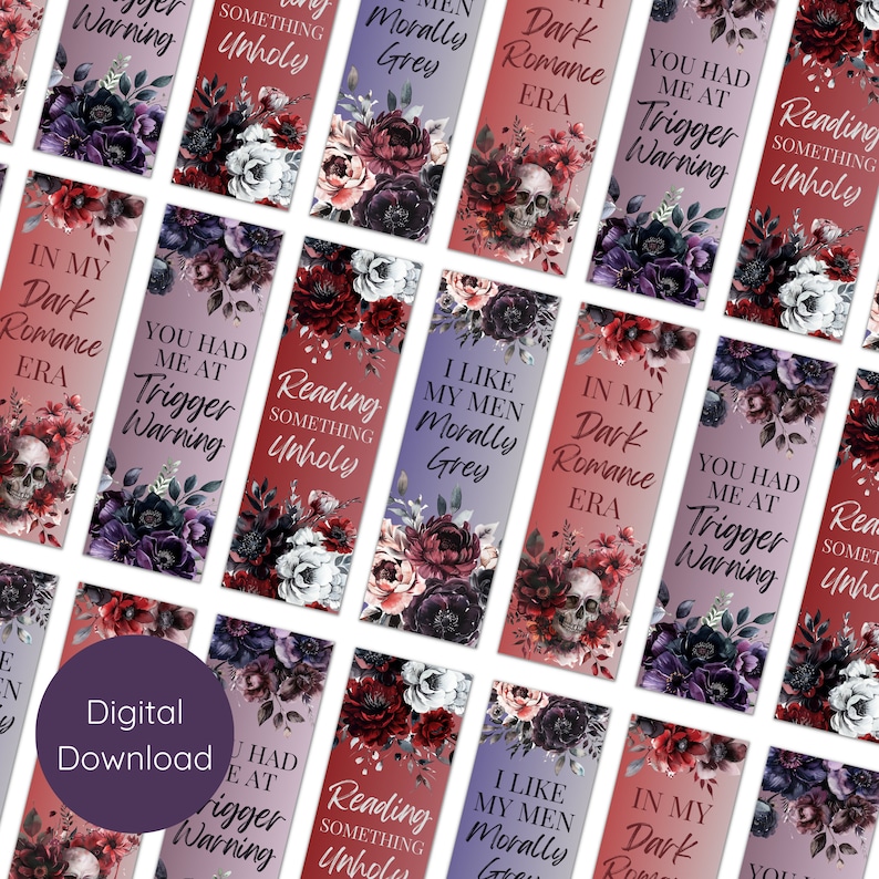 Dark Romance Bookmarks Romance Book Merch Book Worm Gift Bookmark Set ...