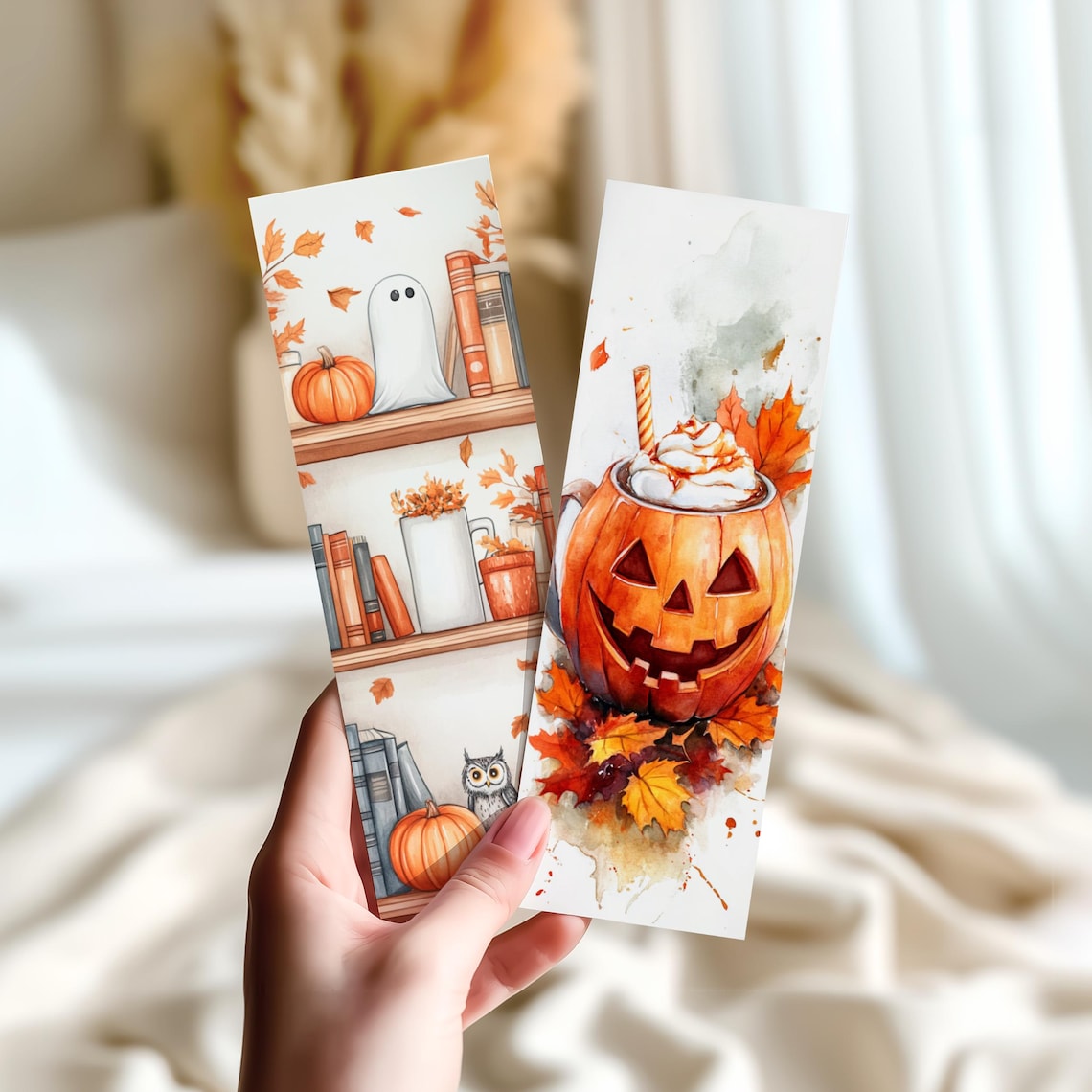 Printable Autumn Bookmarks | Fall Bookmarks | Cute Bookmarks | Cozy ...