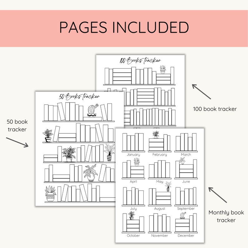 Bookshelf Tracker Printable Bookshelf Reading Log Reading Tracker ...