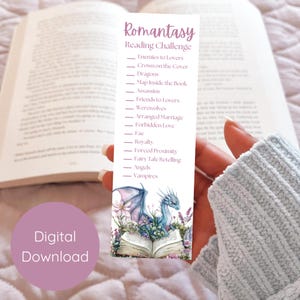 Romantasy Reading Challenge | TBR Challenge | Printable Bookmark ...