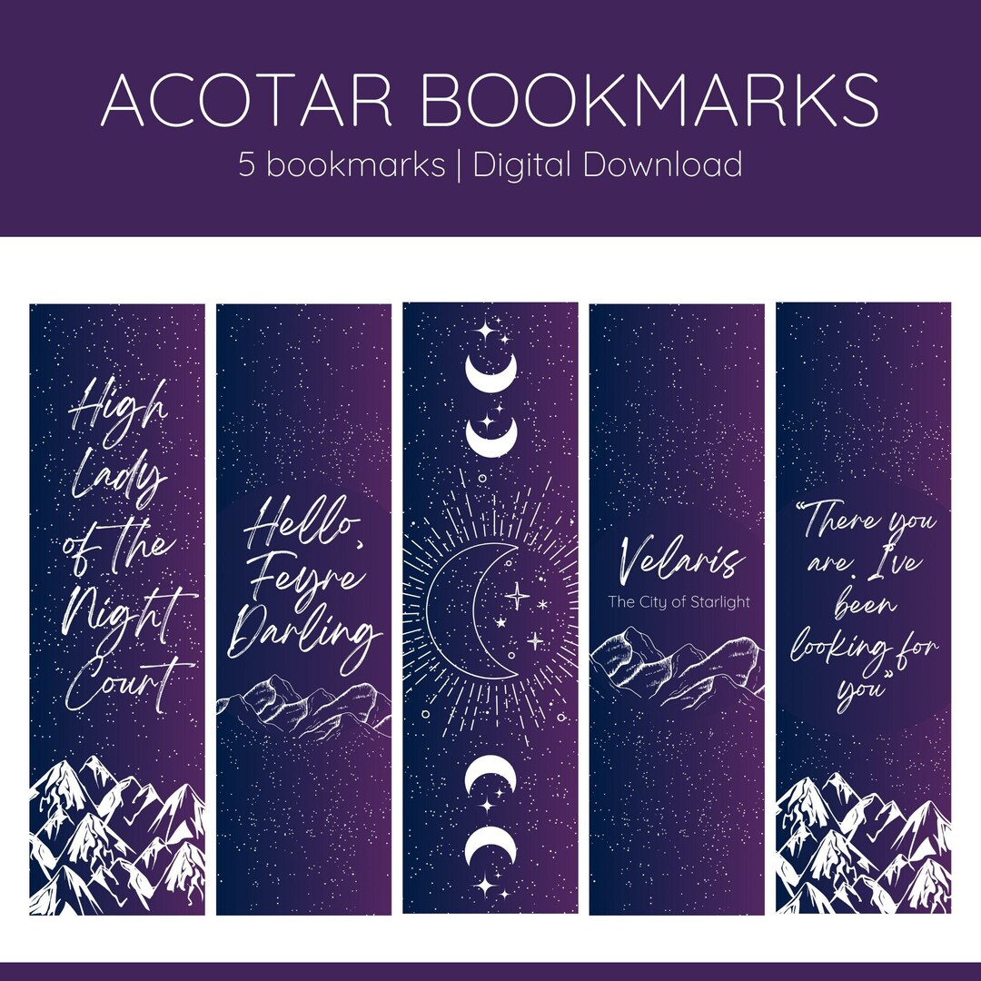 ACOTAR Printable Bookmarks ACOTAR Bookmarks Printable Bookmarks Sarah J ...