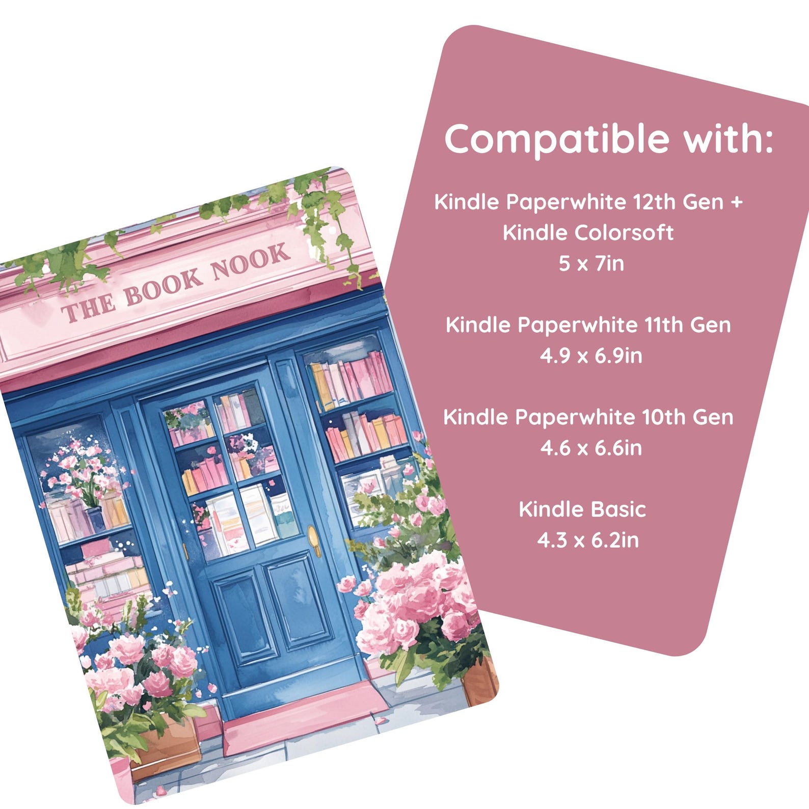 Printable Kindle Insert for Clear Case | Bookstore Kindle Insert | Pink ...