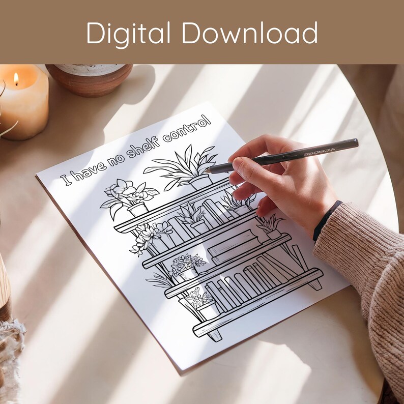 Printable Coloring Pages for Readers | Bookish Gift | Printable PDF ...