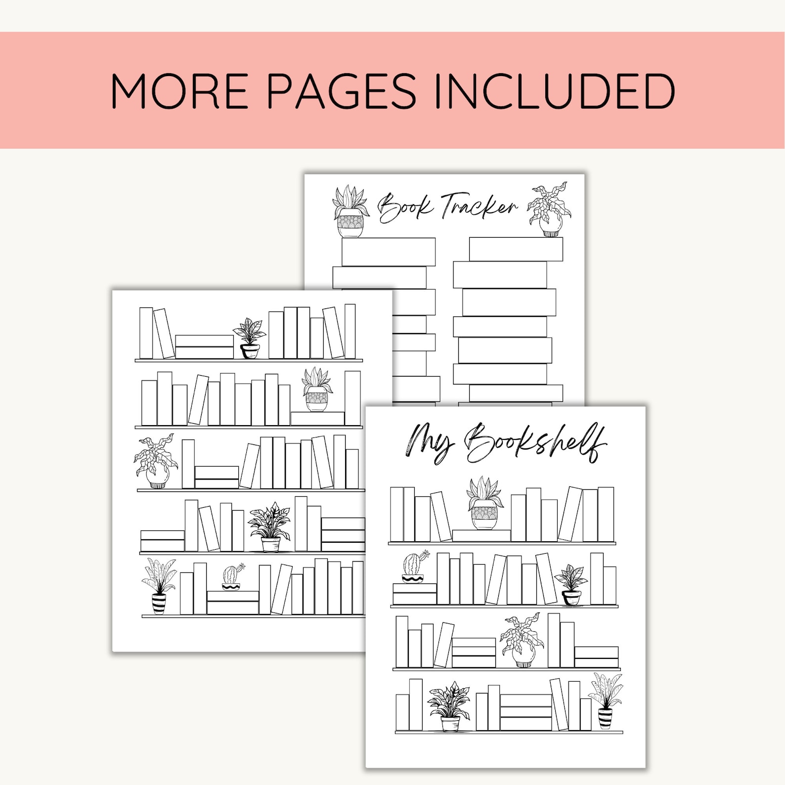 Bookshelf Tracker Printable Bookshelf Reading Log Reading Tracker ...