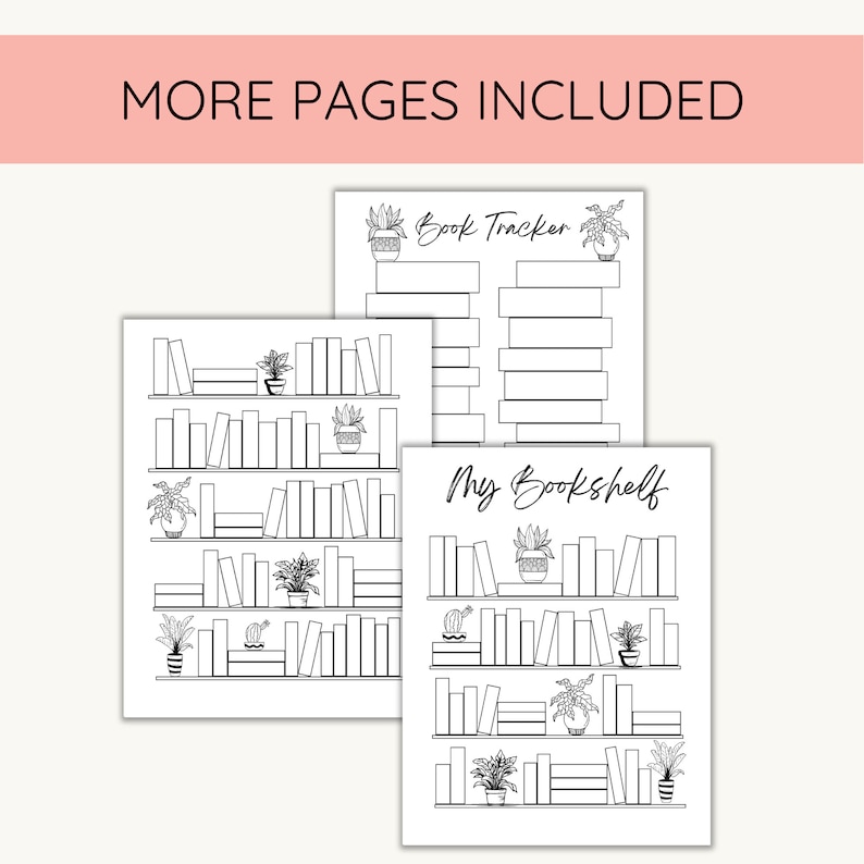 Bookshelf Tracker Printable Bookshelf Reading Log Reading Tracker ...