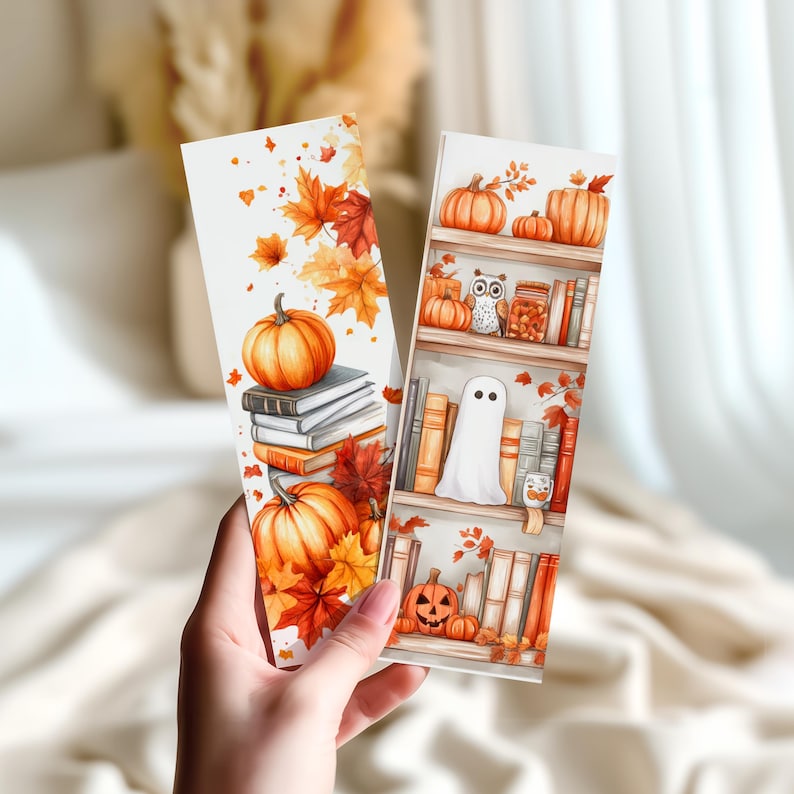 Printable Autumn Bookmarks | Fall Bookmarks | Cute Bookmarks | Cozy ...