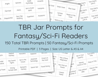 TBR Jar Prompts Romance Reader TBR Cards Printable TBR Reading ...