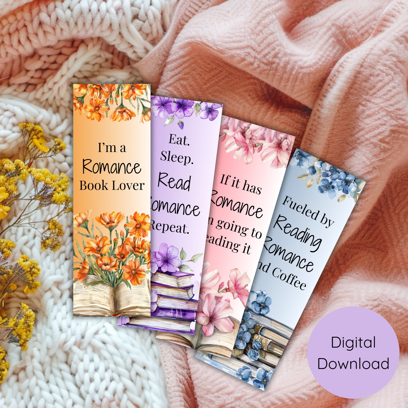 Romance Reader Bookmarks Printable Bookmarks Romance Bookmarks Bookmark ...