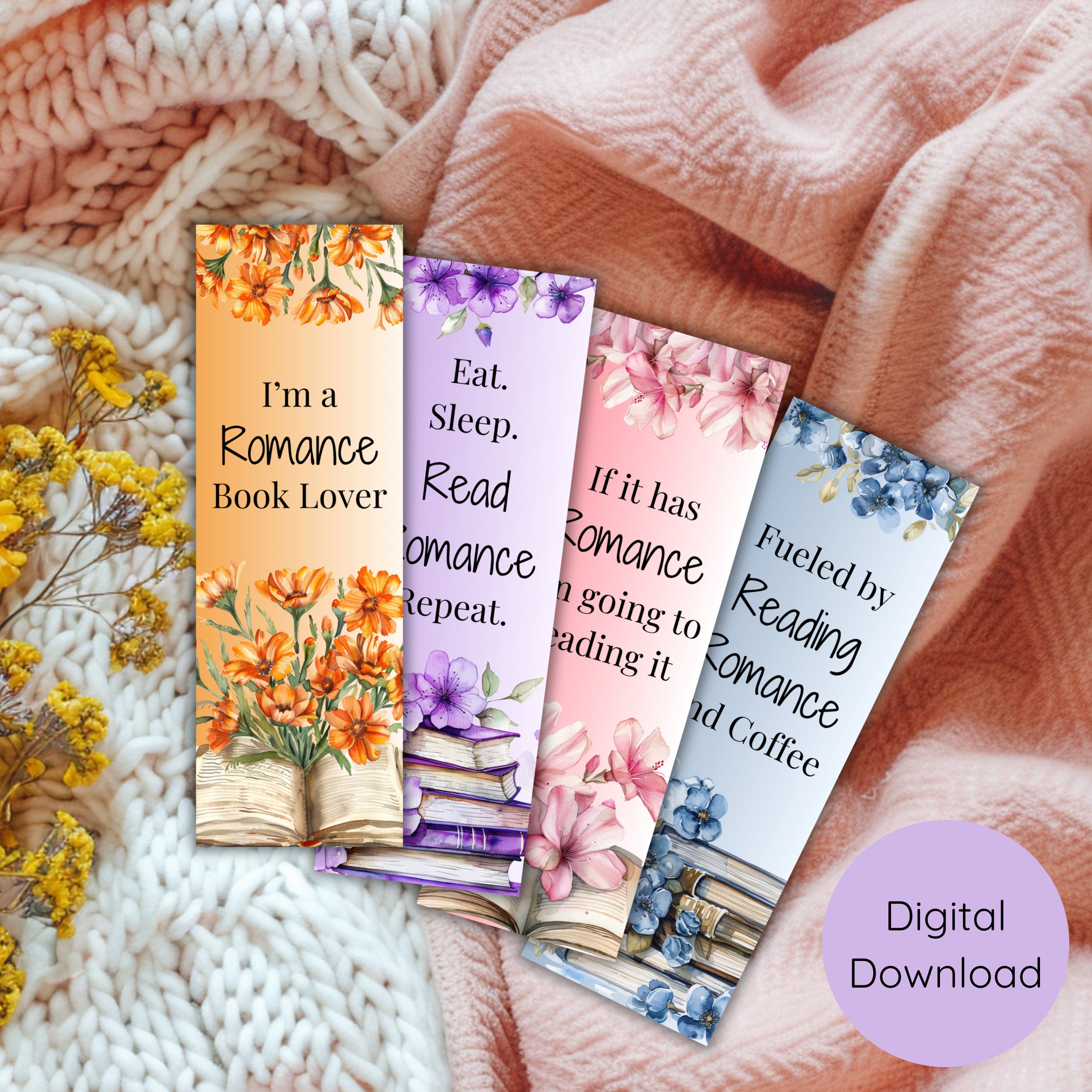 Romance Reader Bookmarks Printable Bookmarks Romance Bookmarks Bookmark ...