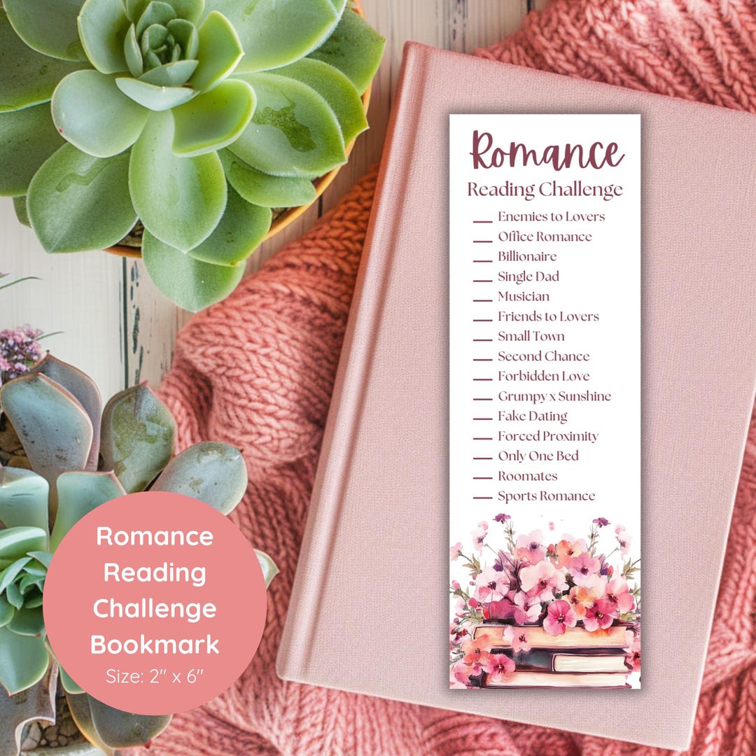 Romance Reading Challenge TBR Challenge Printable Bookmark - Etsy