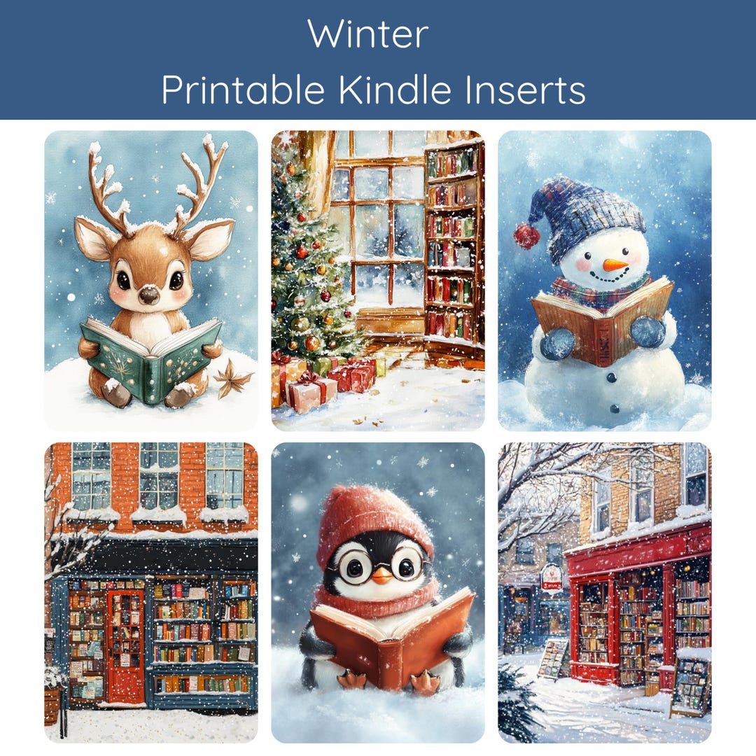 Printable Kindle Inserts | Winter Kindle Inserts | Christmas Kindle ...