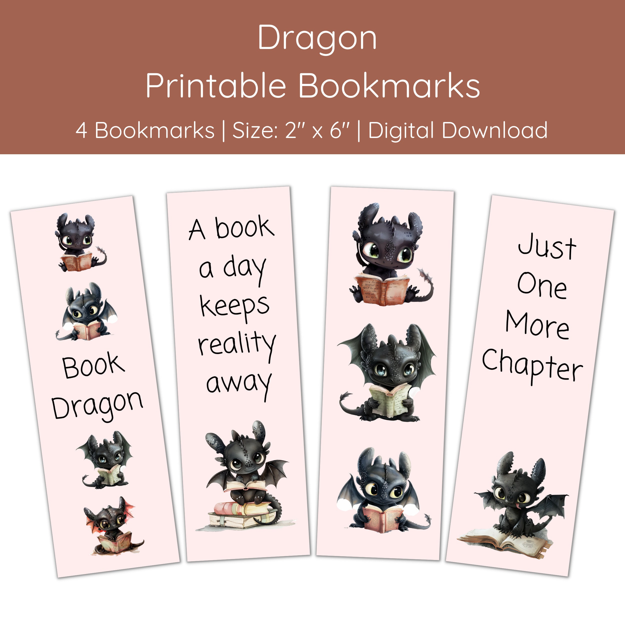 Dragon Bookmark Printable Bookmark Reading Quotes Reading Dragon ...