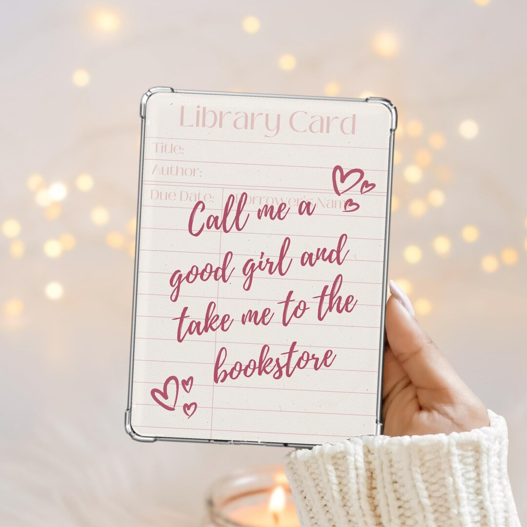 Printable Kindle Insert | Good Girl Library Card Kindle Insert | Kindle ...