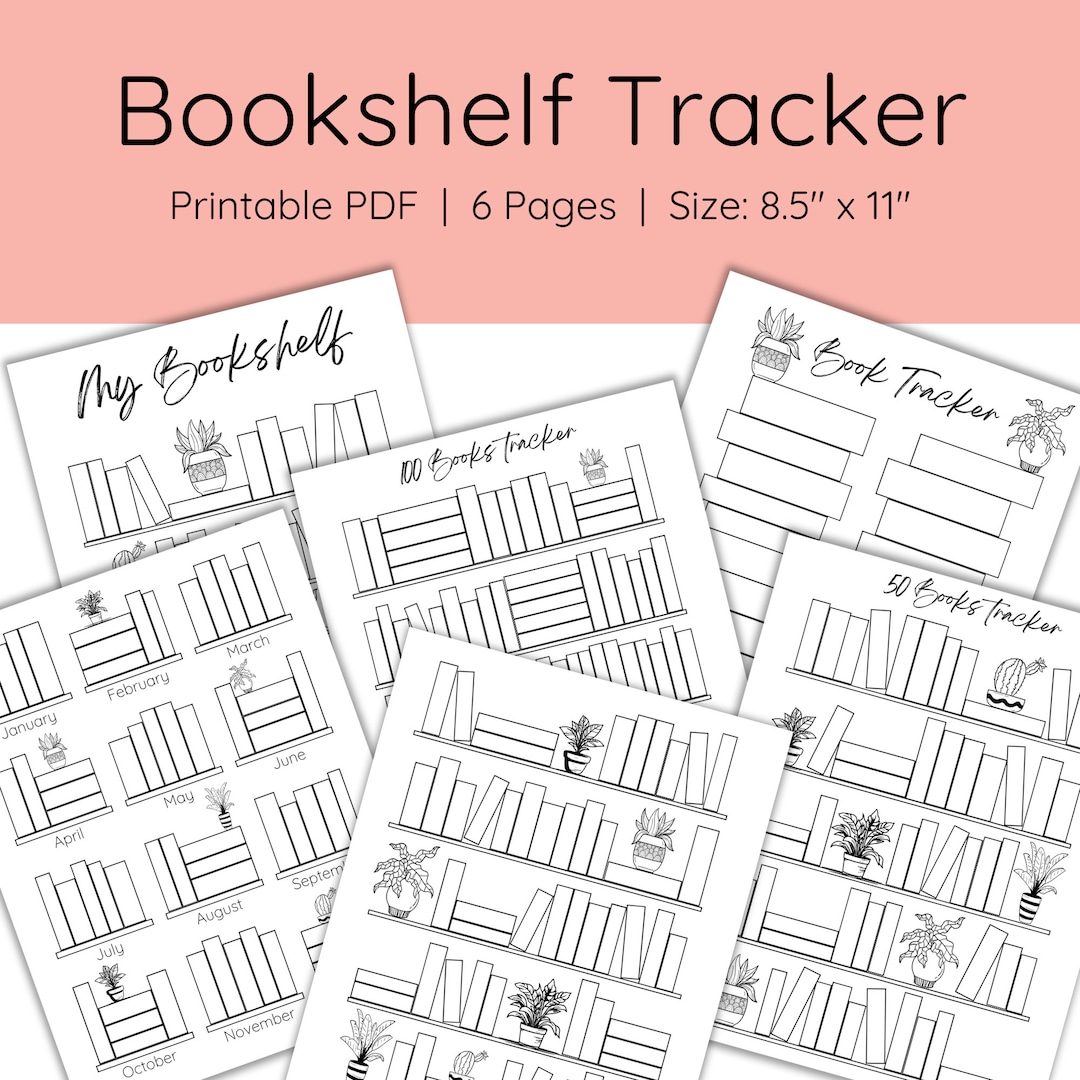 Bookshelf Tracker | Printable Bookshelf | Reading Log | Reading Tracker ...
