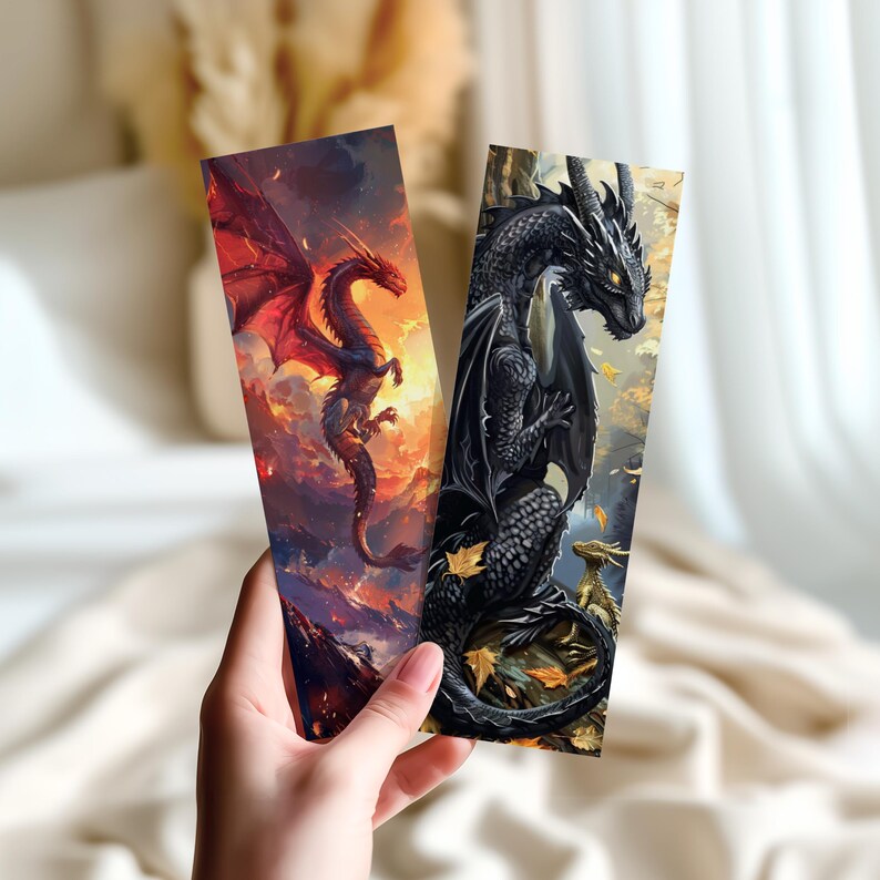 Dragon Bookmarks | Printable Bookmarks | Fantasy Bookmarks ...