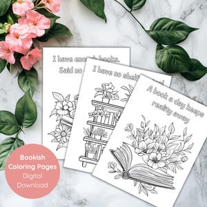 Printable Coloring Pages for Readers Bookish Gift Printable PDF Digital ...