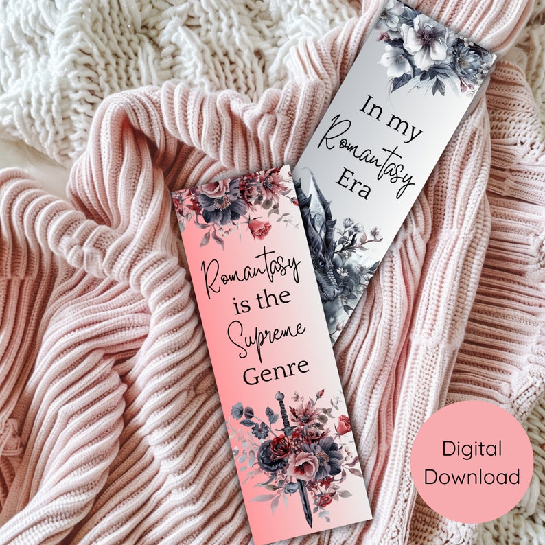 Romantasy Bookmarks Printable Bookmarks Bookmark PNG Romance Bookmark ...