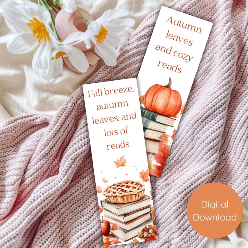 Printable Autumn Bookmarks With Reading Quotes Digital Download - Etsy