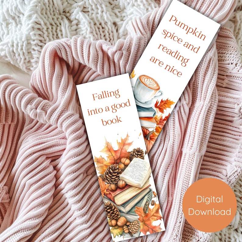 Printable Autumn Bookmarks With Reading Quotes Digital Download - Etsy
