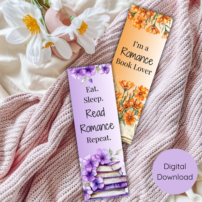 Romance Reader Bookmarks Printable Bookmarks Romance Bookmarks Bookmark ...
