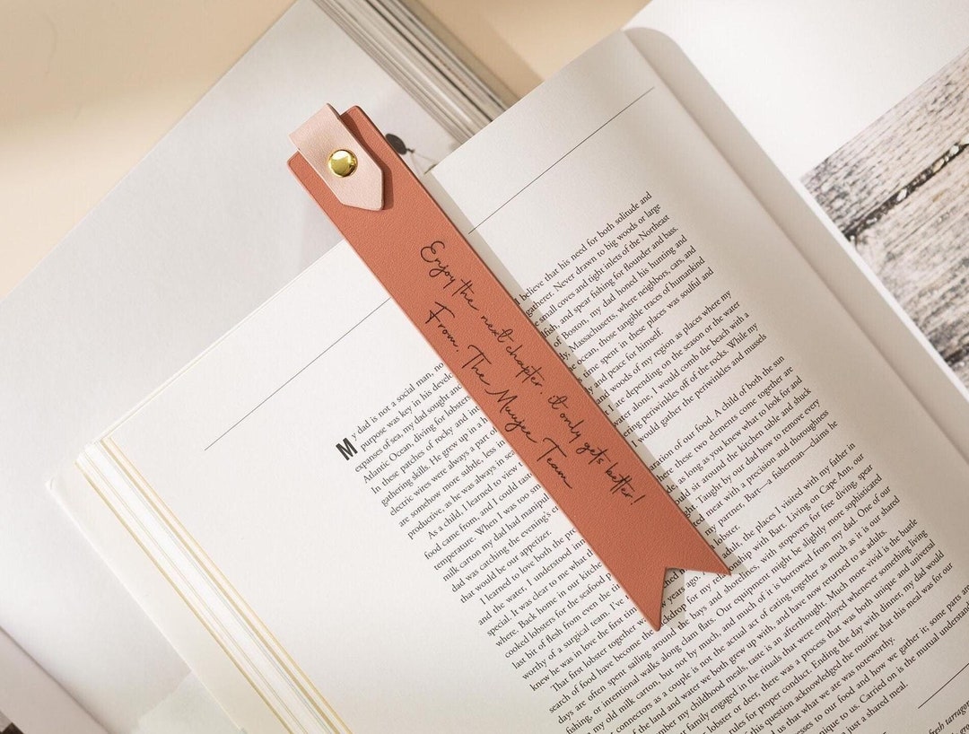 Engraved Leather Bookmark W/ Loop (d3) - Custom 3rd Anniversary Gift ...