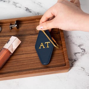 Embossed Diamond Leather Keychain (initials) - Modern Key Rings, Custom ...