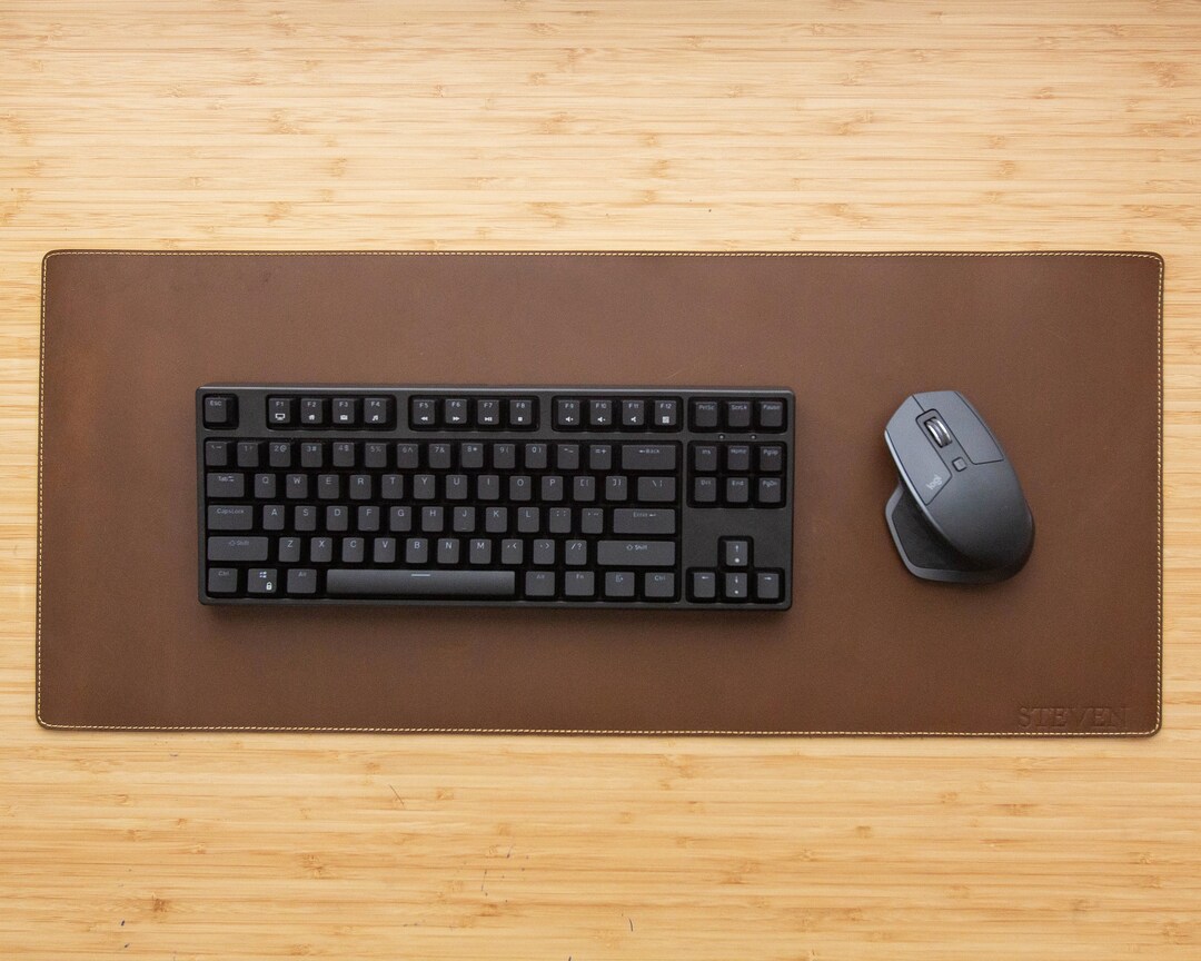 Long Leather Desk Mat for Keyboard & Mouse 27.5x11.75 - Custom Work ...
