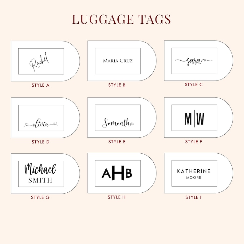 Engraved Luggage Tag With Contact Card - Personalized Suitcase Label ...