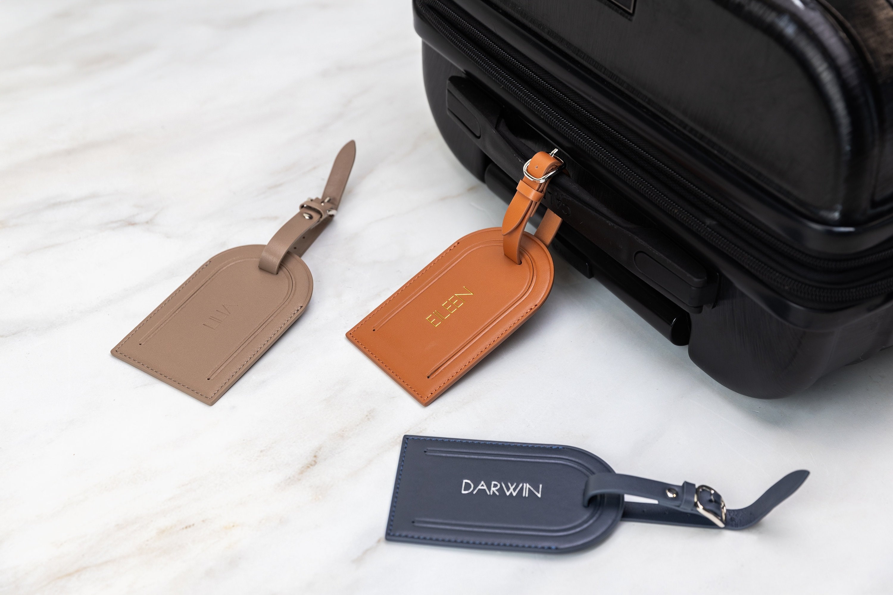 Embossed Luggage Tag - Custom Name Suitcase Tag, Personalized Travel ...