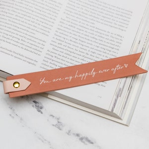 Personalized Leather Bookmark W/ Loop (design 2) - Unique Custom Book ...