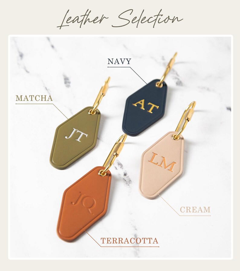 Embossed Diamond Leather Keychain initials Modern Luxury Key Chain Fob ...