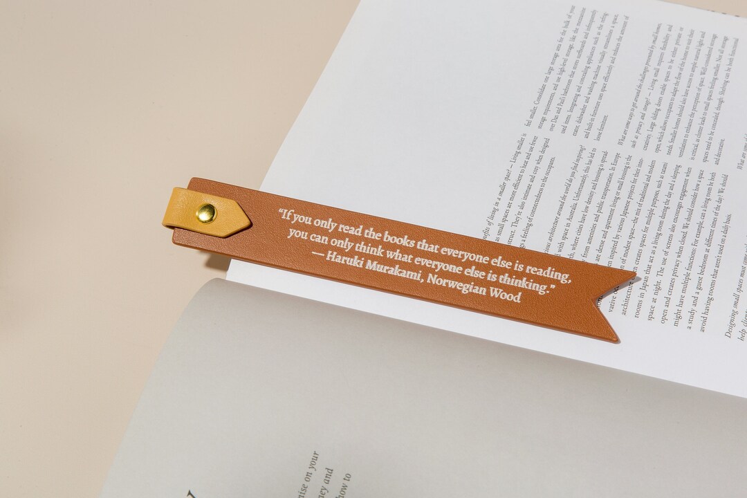 Personalized Leather Bookmark W/ Loop (design 4) - Custom Unique Quote ...