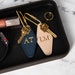 Embossed Diamond Leather Keychain initials Modern Luxury Key Chain Fob ...