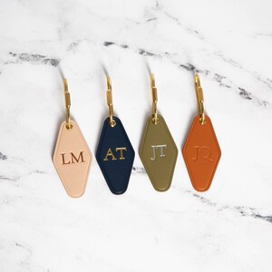 Embossed Diamond Leather Keychain (initials) - Modern Luxury Key Chain ...