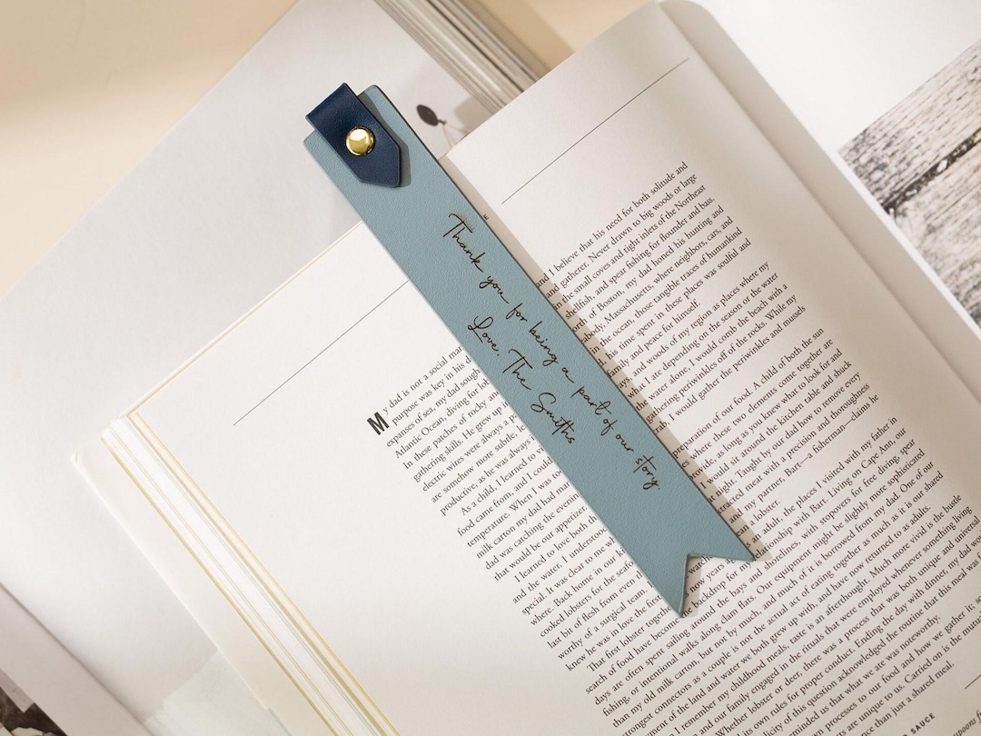 Engraved Leather Bookmark W/ Loop (d3) - Personalized Custom Quote ...