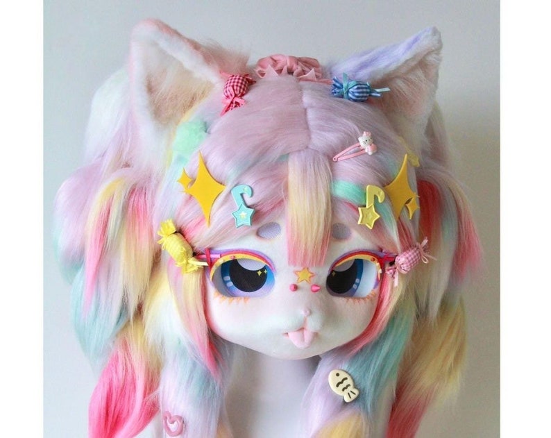 Cute Kig Cat Mask Base, Cat Furrysuit Cosplay Head Base, Cat Kemono ...
