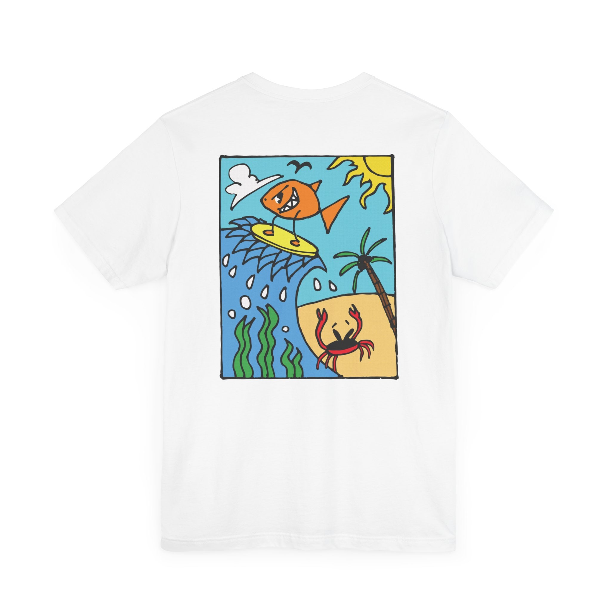 Summer Vibes , Fish Surfer T-shirt , Sea Sand and Beach , Ocean Wave ...