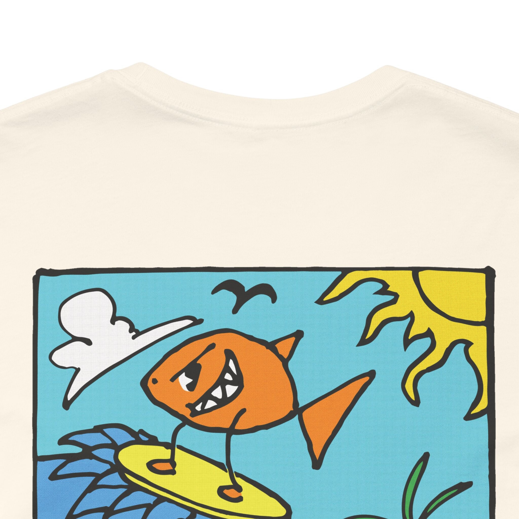 Summer Vibes , Fish Surfer T-shirt , Sea Sand and Beach , Ocean Wave ...
