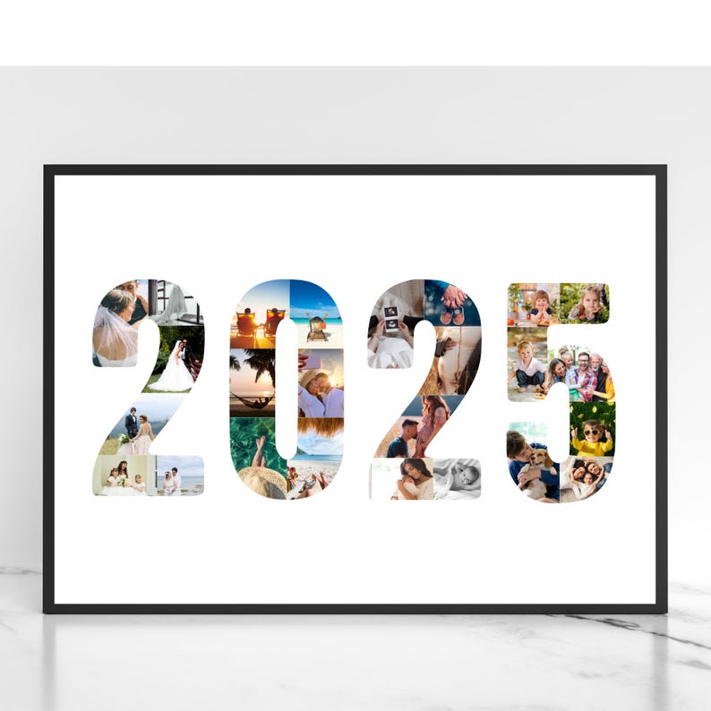 2025 Photo Collage Canva Template, 2025 Year in Review Photo Collage ...