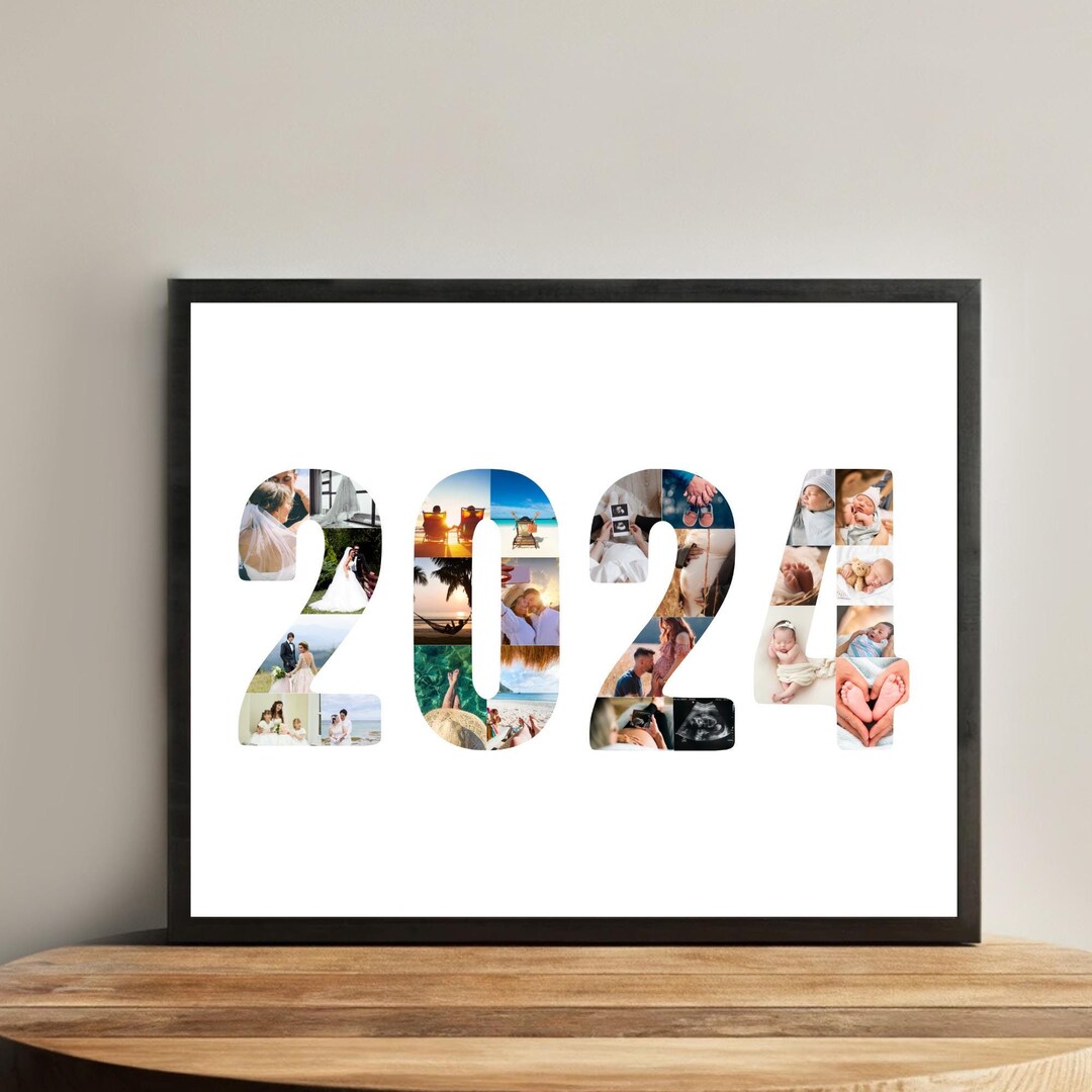 2024 Year in Review Photo Collage Gift, Personalized 2024 Photo Collage ...