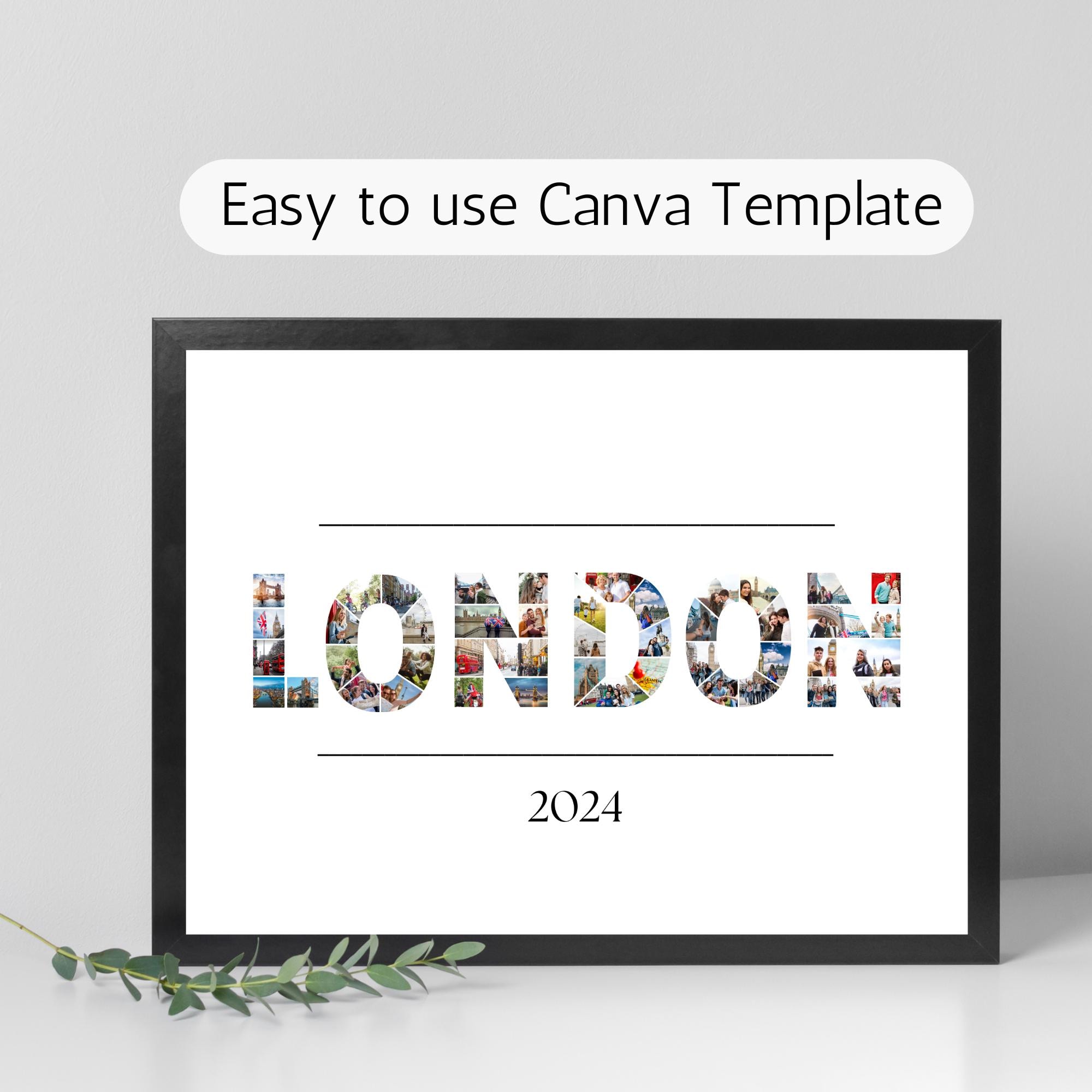 London Photo Collage Canva Template, London 2024 Trip Keepsake, London ...