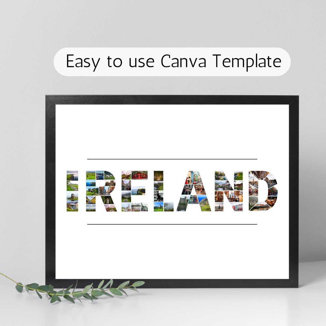 Ireland Letter Photo Collage Canva Template, St. Patrick's Day Photo ...