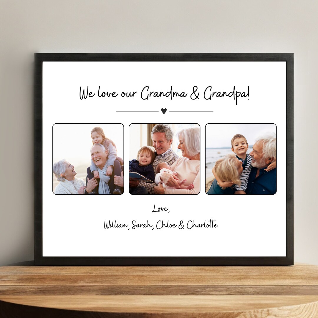 We Love Our Grandma & Grandpa Personalized Photo Collage Gift From ...