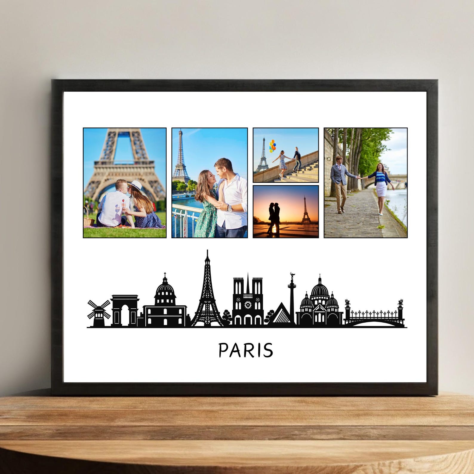Paris Photo Collage Canva Template, Paris Trip Keepsake, Paris Skyline ...